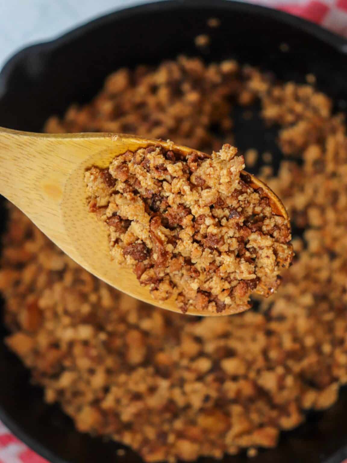 Easy Tofu Ground Beef Crumbles - Damn Tasty Vegan